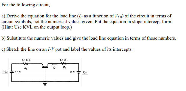 Solved For the following circuit, a) Derive the equation for | Chegg.com