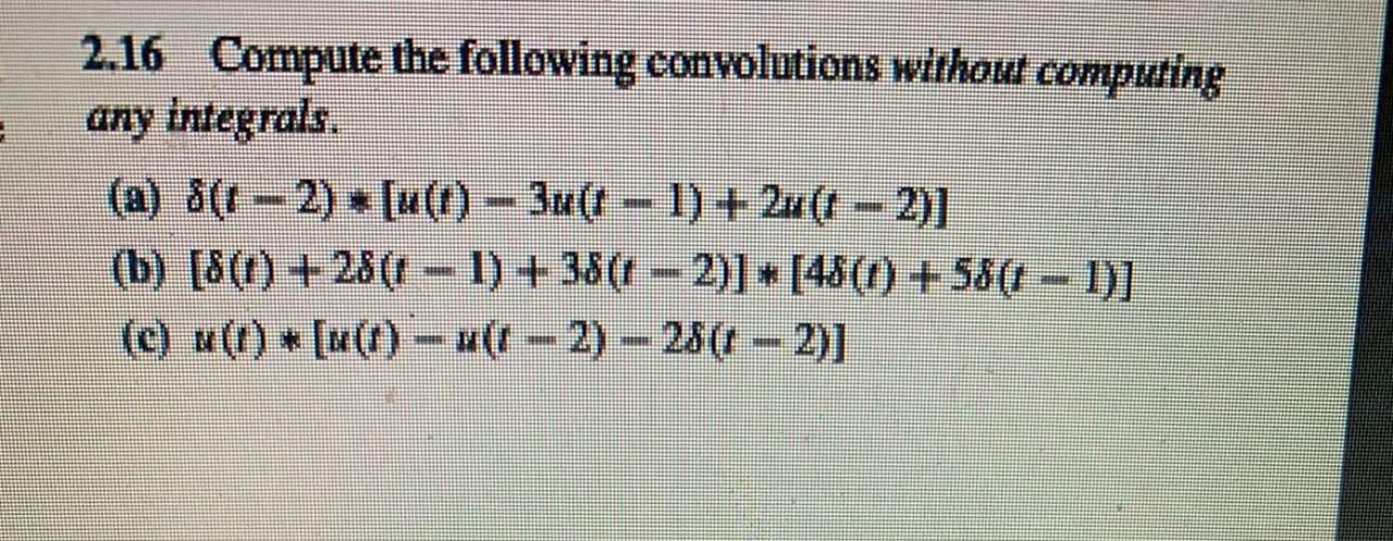 Solved 2.16 Compute the following convolutions without | Chegg.com