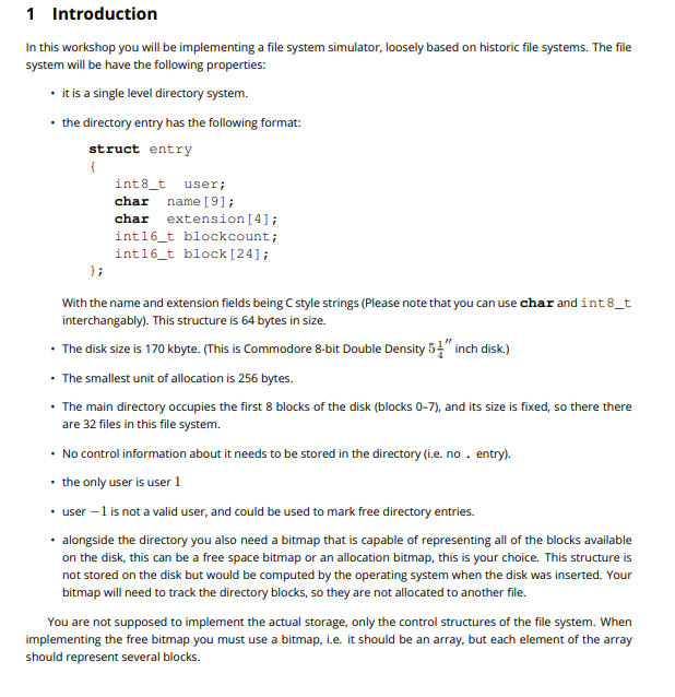 Solved 1 Introduction In this workshop you will be | Chegg.com