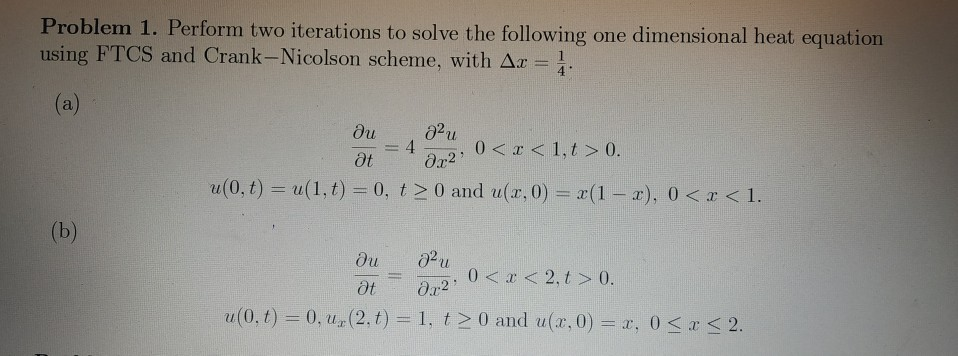 Problem 1. Perform two iterations to solve the | Chegg.com