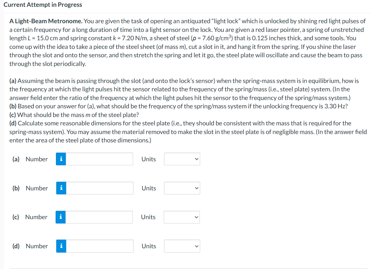 Solved A Light-Beam Metronome. You are given the task of | Chegg.com