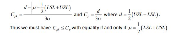 Solved Show that Cpk index is equal to given equation using | Chegg.com
