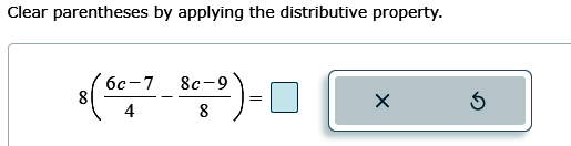 Solved Clear parentheses by applying the distributive | Chegg.com