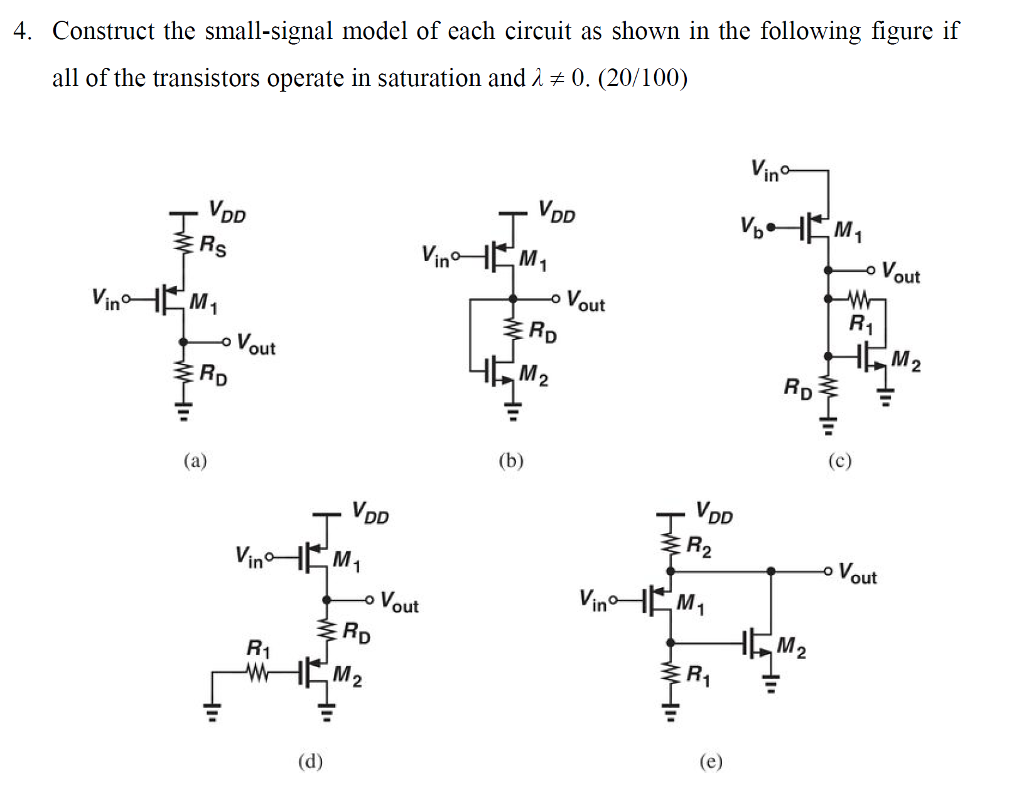 Solved 4. Construct the small-signal model of each circuit | Chegg.com