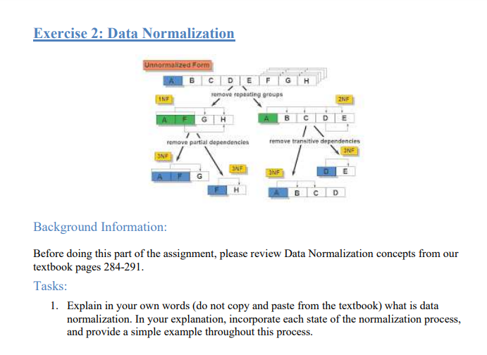 Solved Exercise 2: Data Normalization Un normalized Form B C | Chegg.com