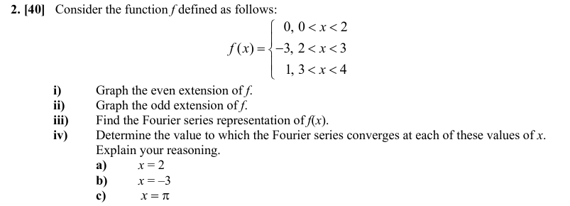 Solved 2. [40] Consider the function f defined as follows: | Chegg.com