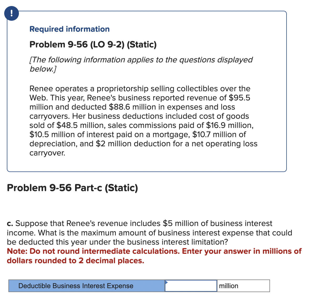 Solved !Required informationProblem 9-56 (LO | Chegg.com