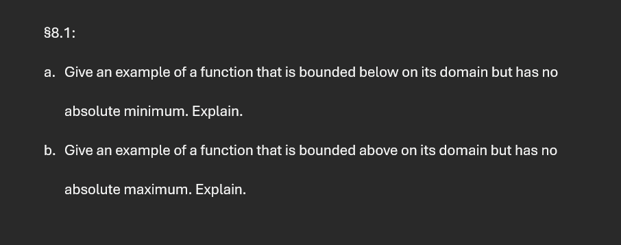 Solved \$8.1: a. Give an example of a function that is | Chegg.com