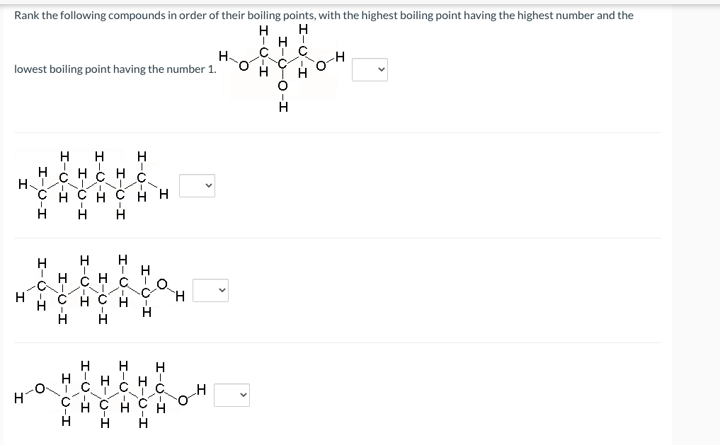 Solved Rank the following compounds in order of their | Chegg.com
