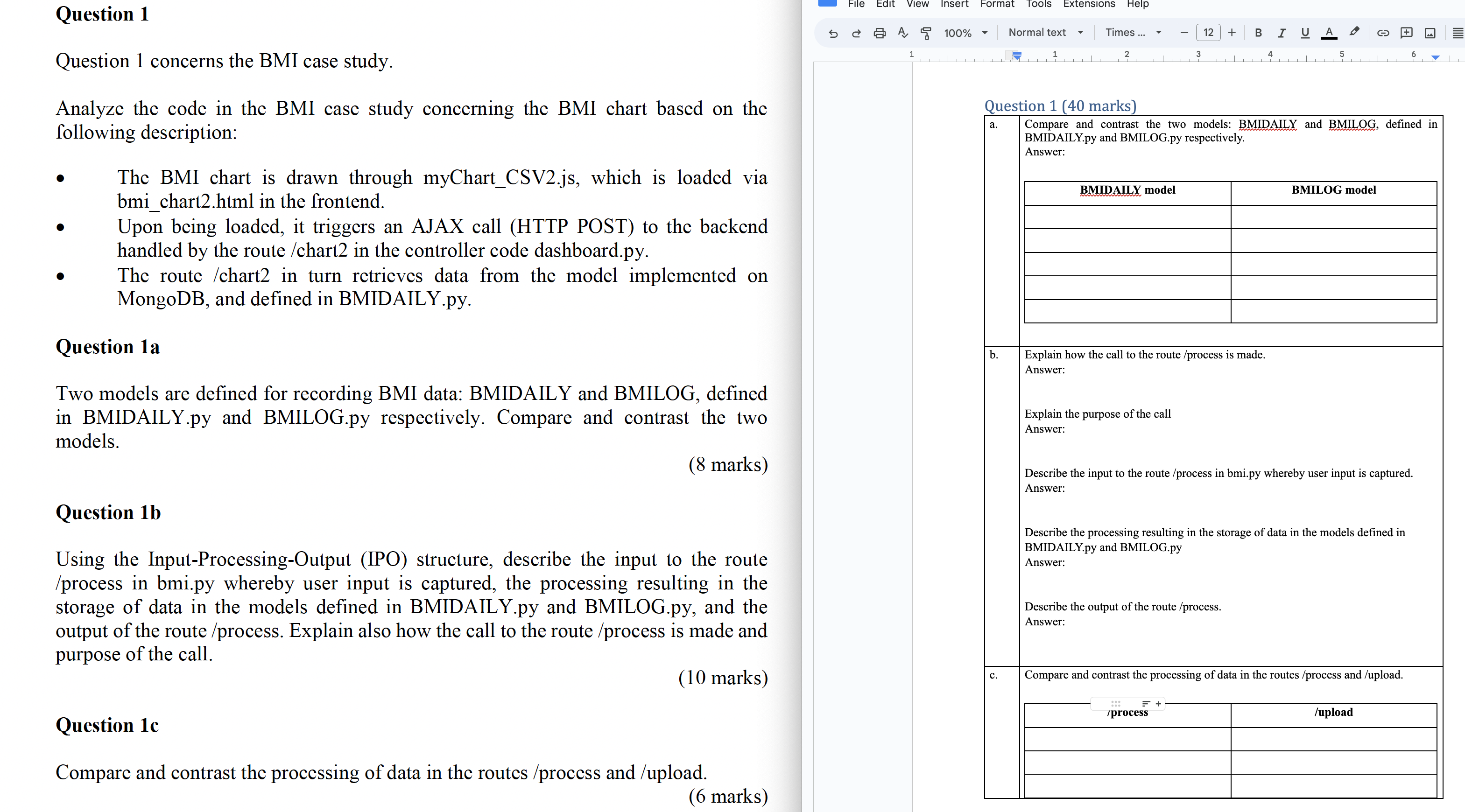 Solved Question 1 Question 1 concerns the BMI case study. | Chegg.com
