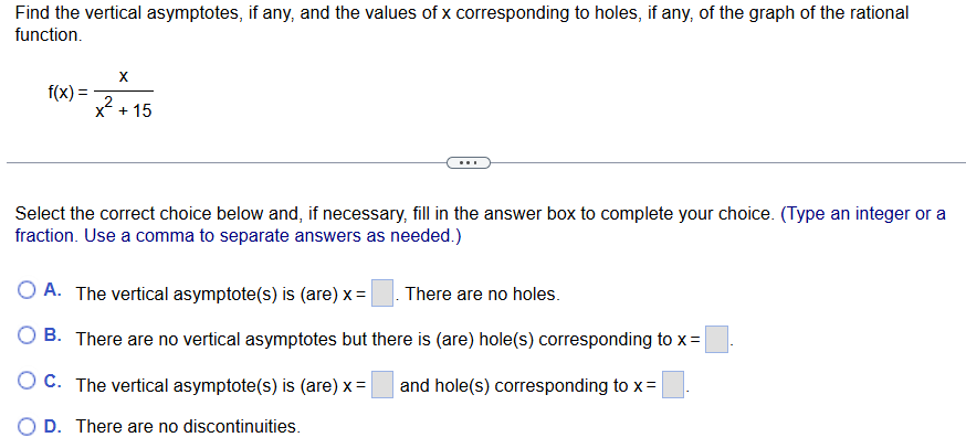 Solved Select the correct choice below and, if necessary, | Chegg.com