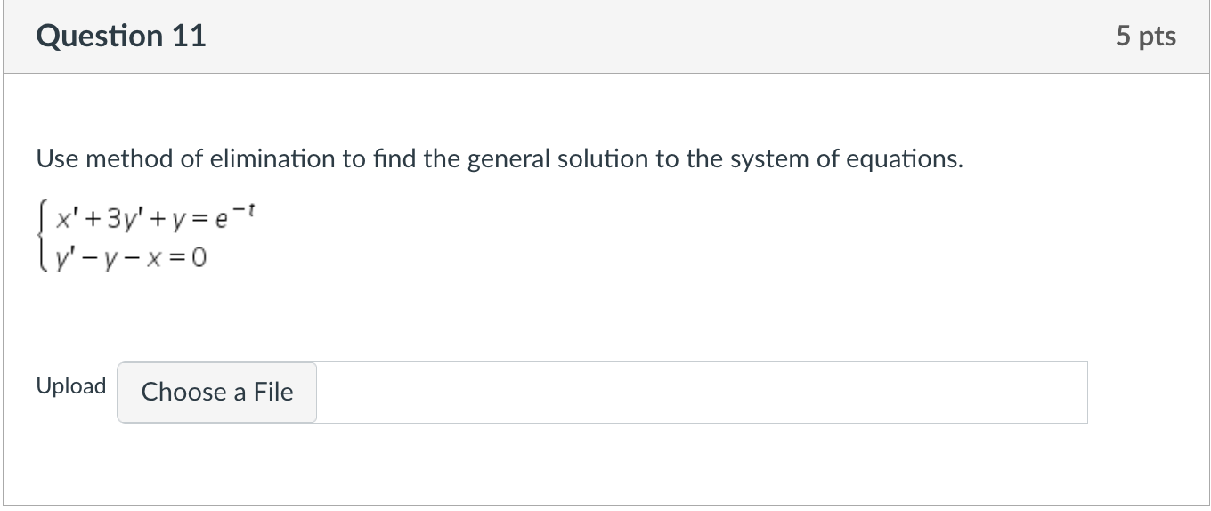 Solved Use method of elimination to find the general | Chegg.com