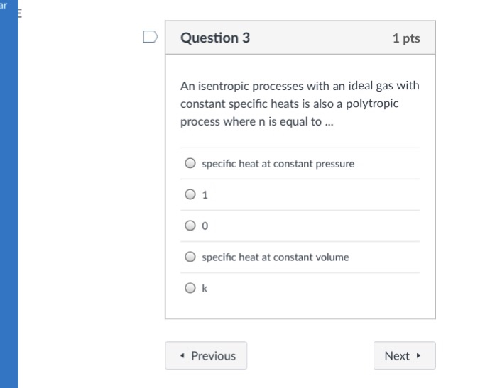 Solved An isentropic processes with an ideal gas with | Chegg.com