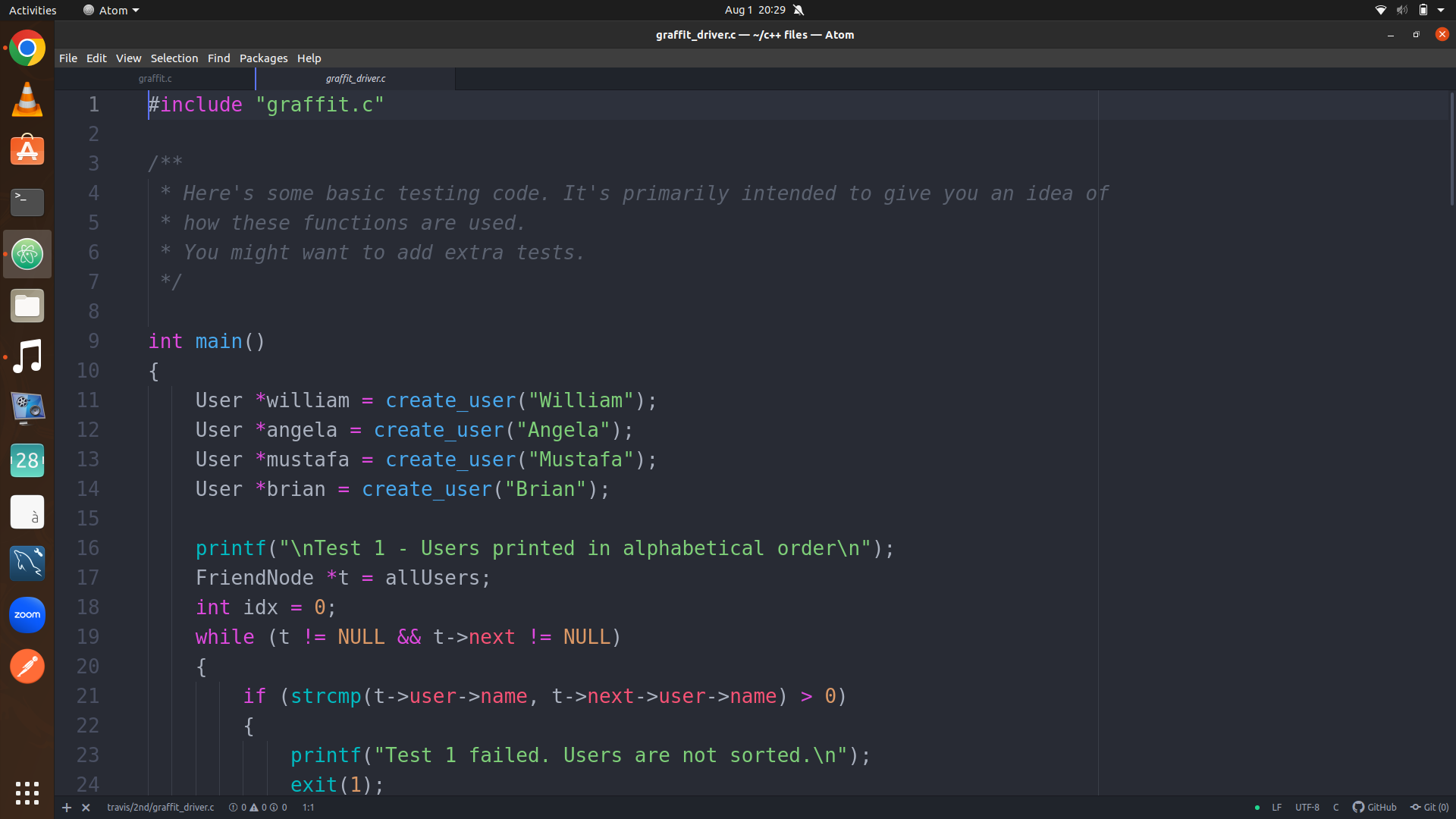 Solved *** We have to do the TODOS in the graffit.c file. | Chegg.com