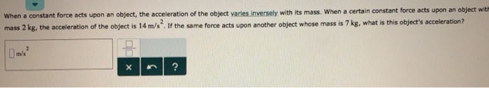Solved Constant Force Acts Upon An Object Wit When A