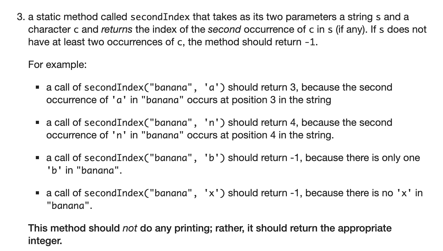 Solved 1. a static method called printEveryother that takes | Chegg.com