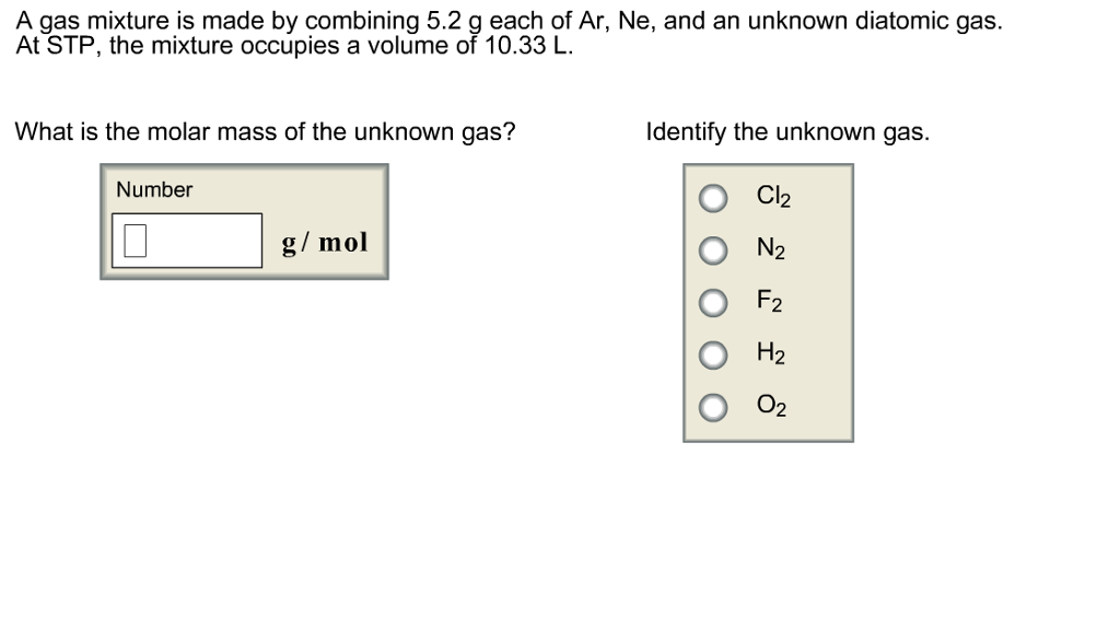 Solved A gas mixture is made by combining 5.2 g each of Ar, | Chegg.com