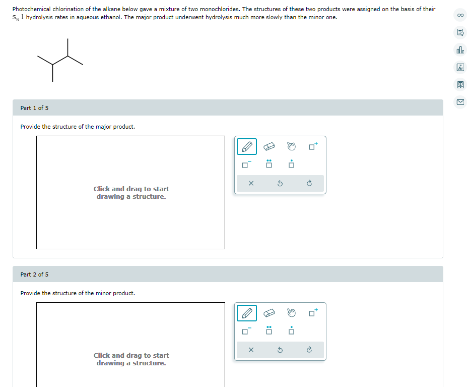 Solved Photochemical chlorination of the alkane below gave a | Chegg.com