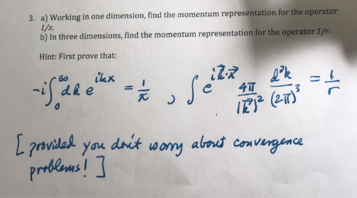 Solved Working in one dimension, find the momentum | Chegg.com