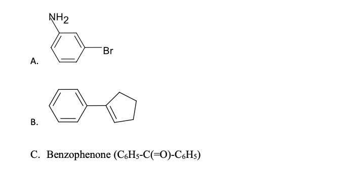Solved C. Benzophenone (C6H5−C(=O)−C6H5) | Chegg.com