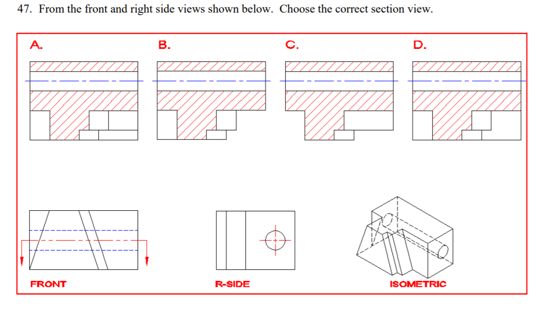 Solved 47. From the front and right side views shown below. | Chegg.com