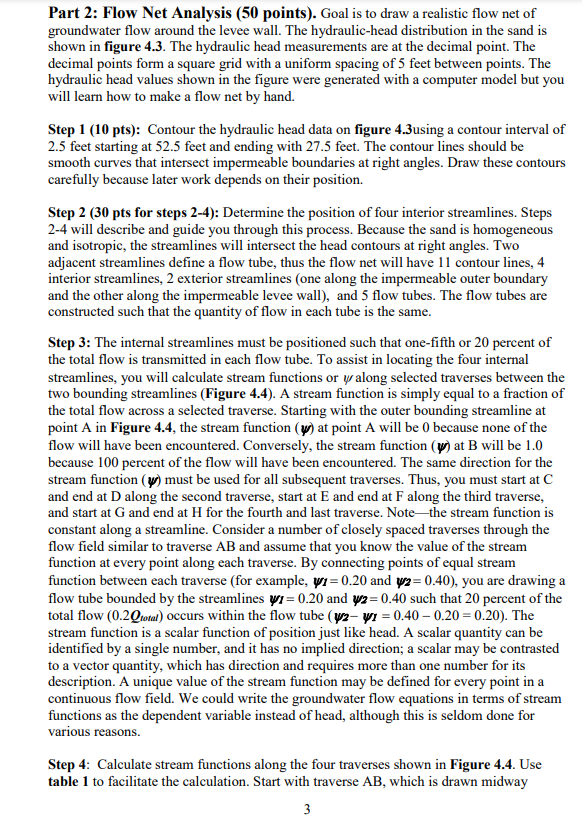 Part 2: Flow Net Analysis (50 points). Goal is to | Chegg.com