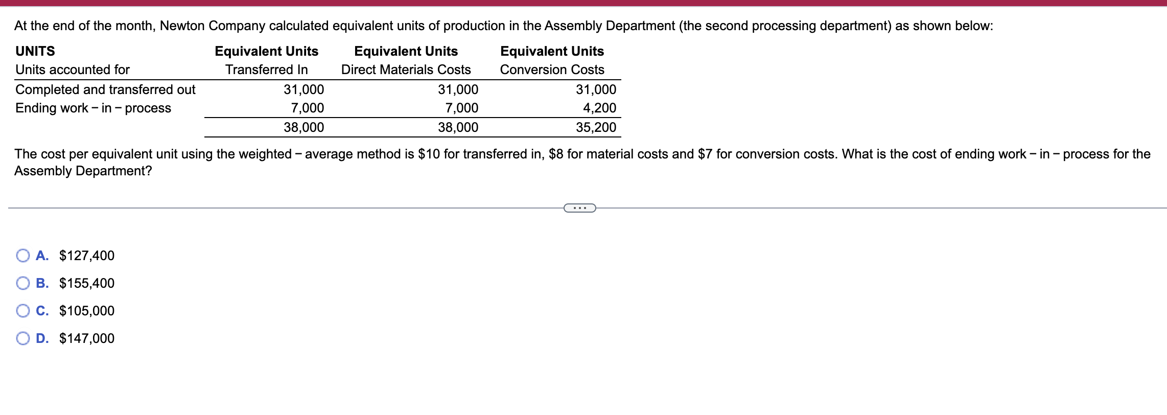 Solved Table Units Table Equivalent Units Units Chegg
