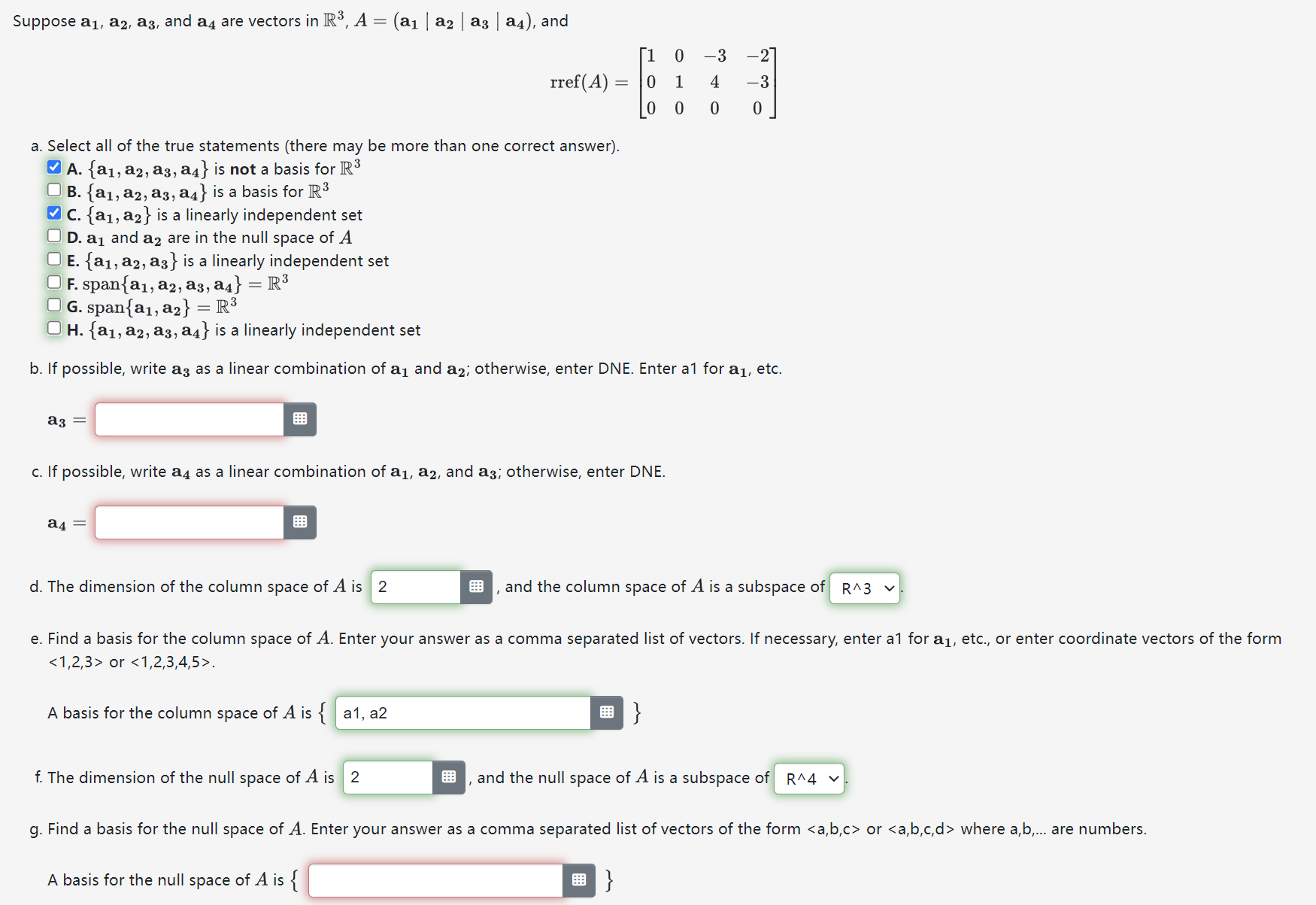 Solved Show me ﻿the steps to ﻿solveSuppose a1,a2,a3, ﻿and a4 | Chegg.com
