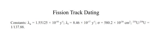 Solved Fission Track Dating Constants: λ"-1.55 125 x 10"。у'. | Chegg.com