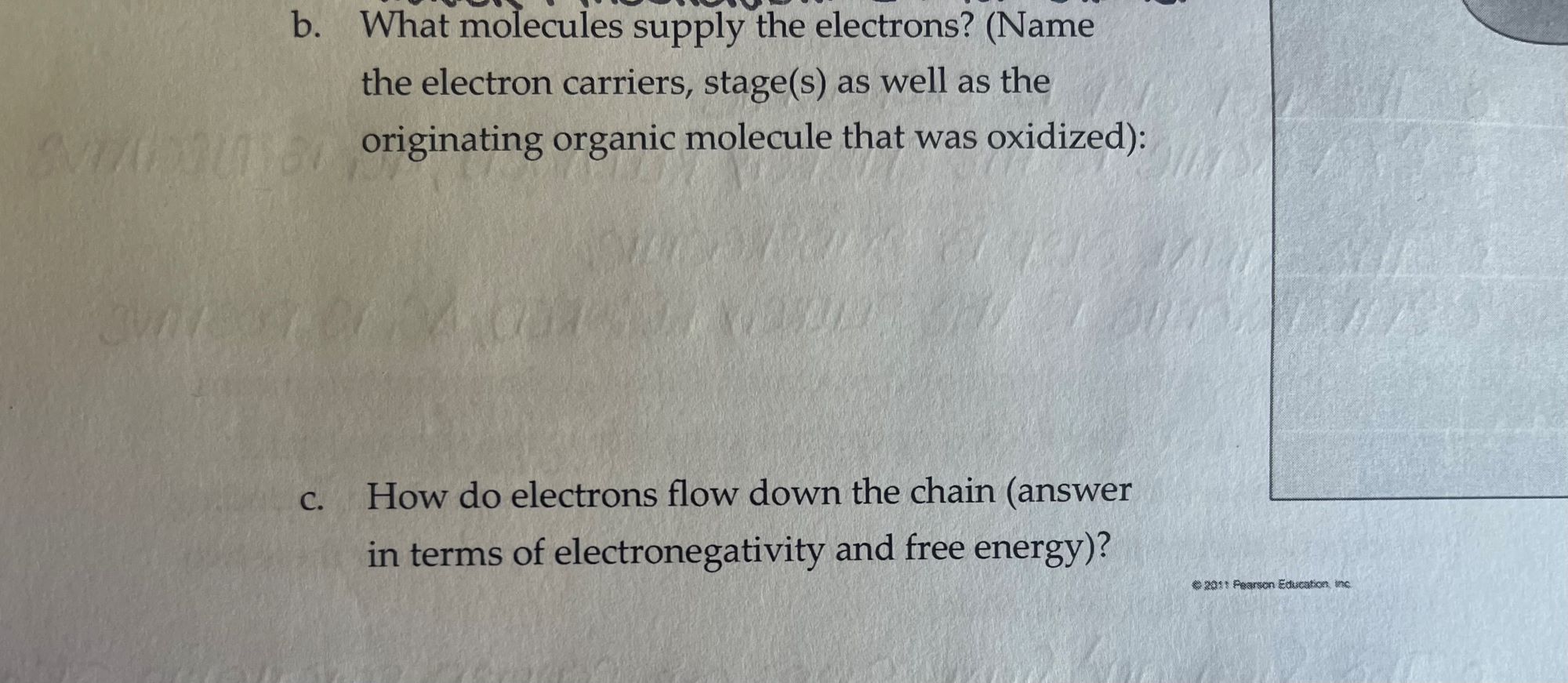 Solved b. ﻿What molecules supply the electrons? (Namethe | Chegg.com