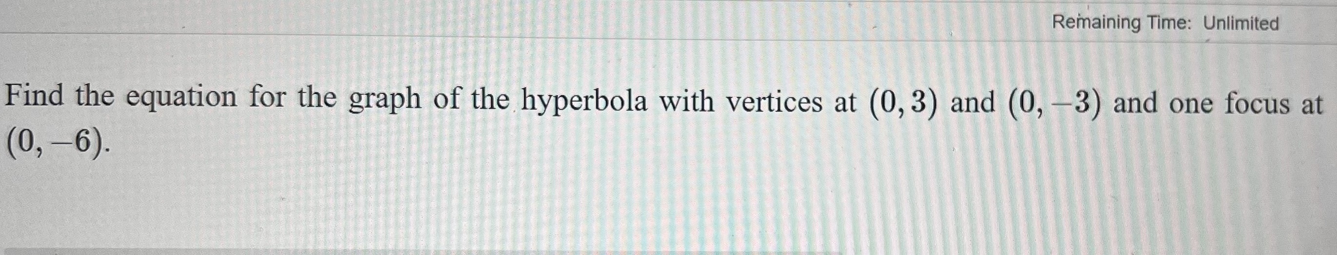 Solved Find the equation for the graph of the hyperbola with | Chegg.com