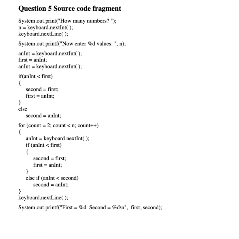 Solved Question 5 Refer to the Question 5 Source Code | Chegg.com