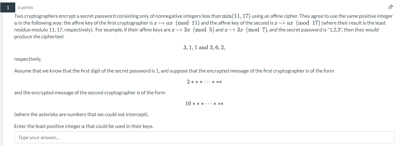Solved Two cryptographers encrypt a secret password | Chegg.com