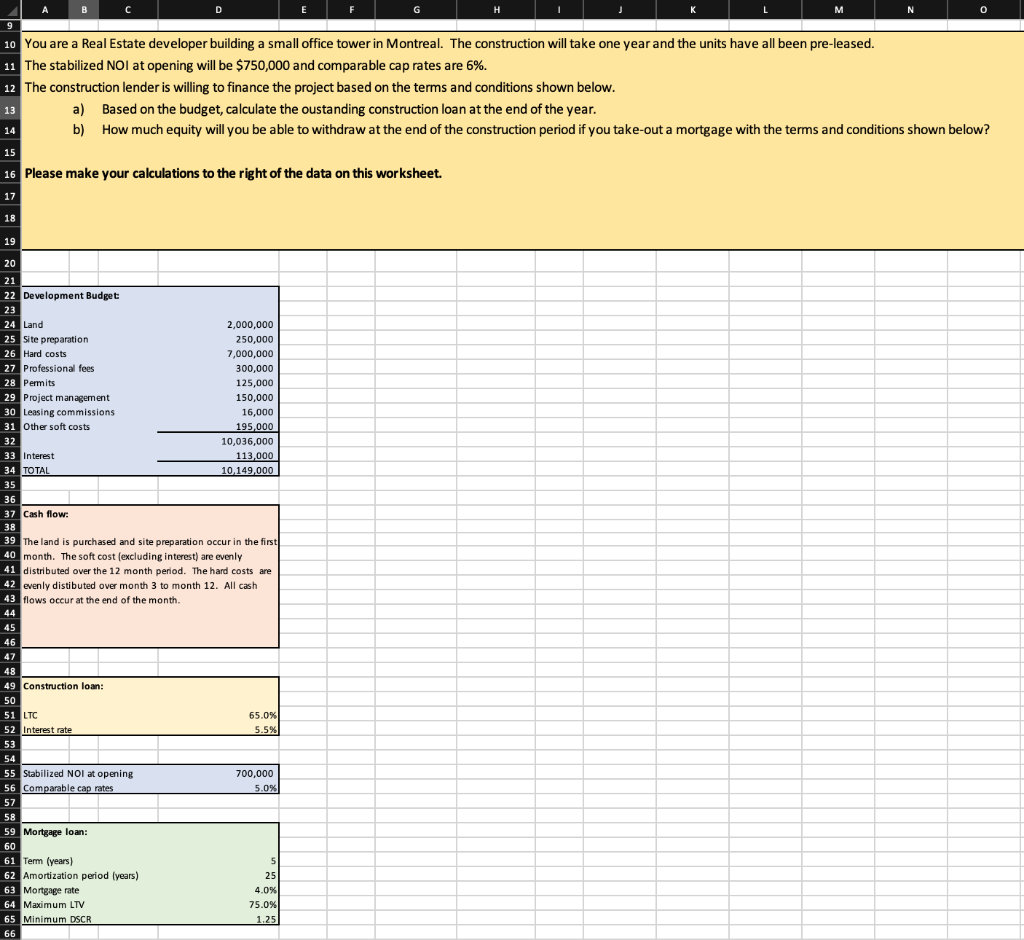 Solved A C G M N 0 с 9 10 You are a Real Estate developer | Chegg.com