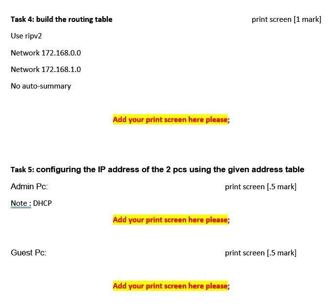 Solved Q1: Use the packet tracer program to configure and | Chegg.com