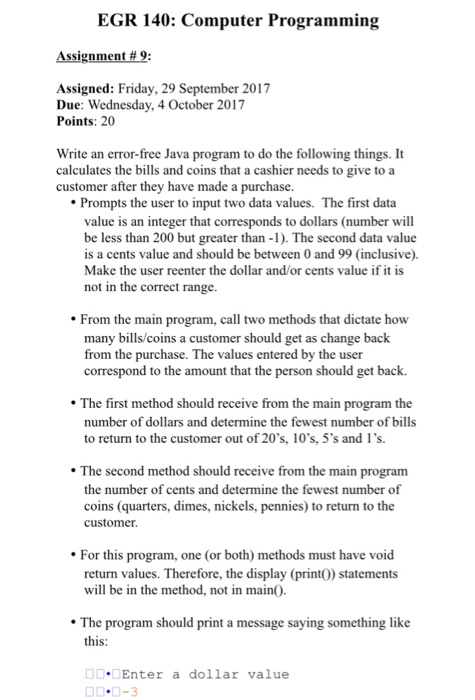 Solved Egr 140 Computer Programming Assignment 9 