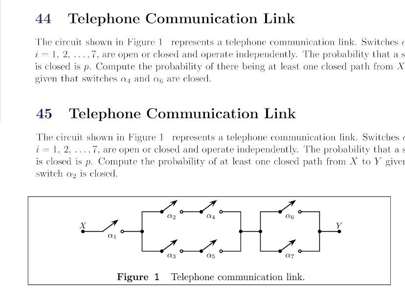 Solved The switch network shown in Figure 1 represents a | Chegg.com