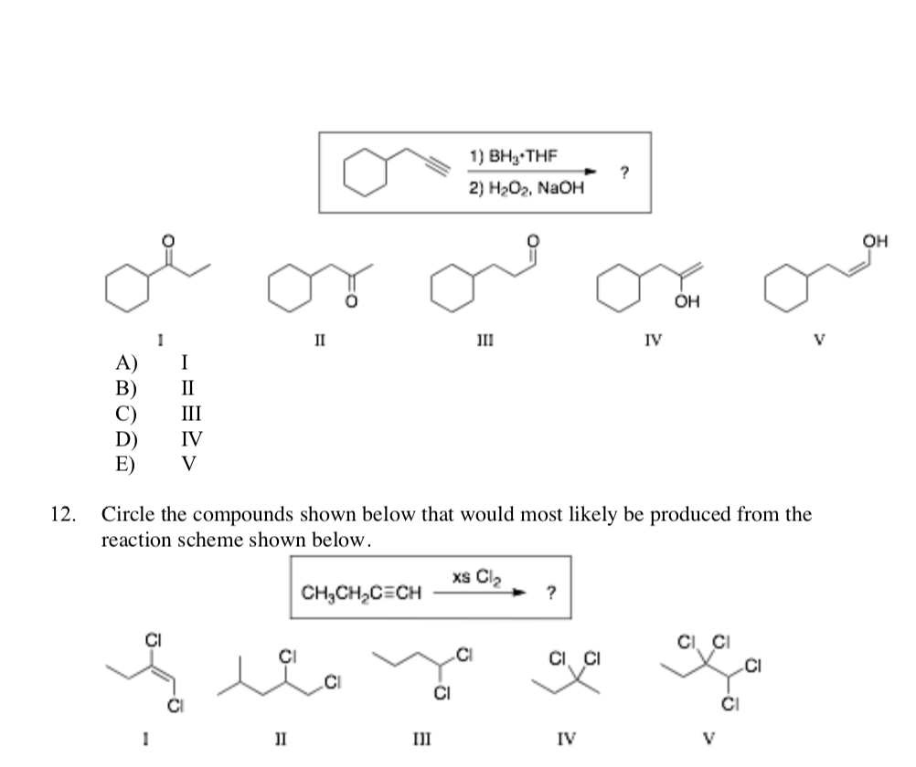 Solved For the reaction shown, which of the compounds below | Chegg.com