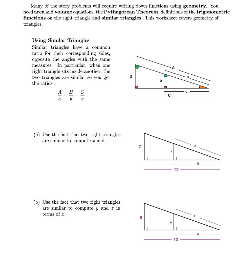 Solved Many of the story problems will require writing down | Chegg.com