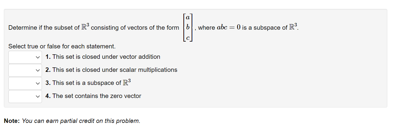 Solved A Determine If The Subset Of R³ Consisting Of Vectors