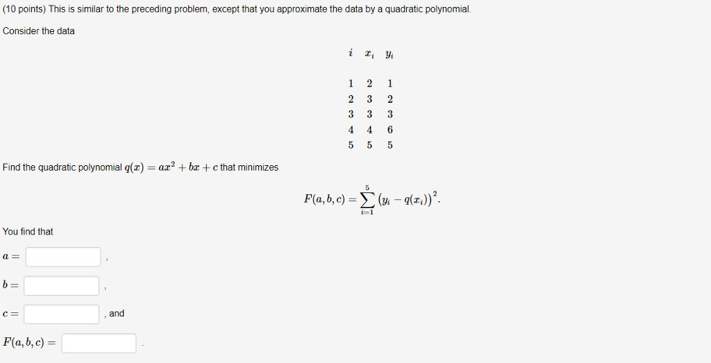 Solved (10 points) This is similar to the preceding problem, | Chegg.com