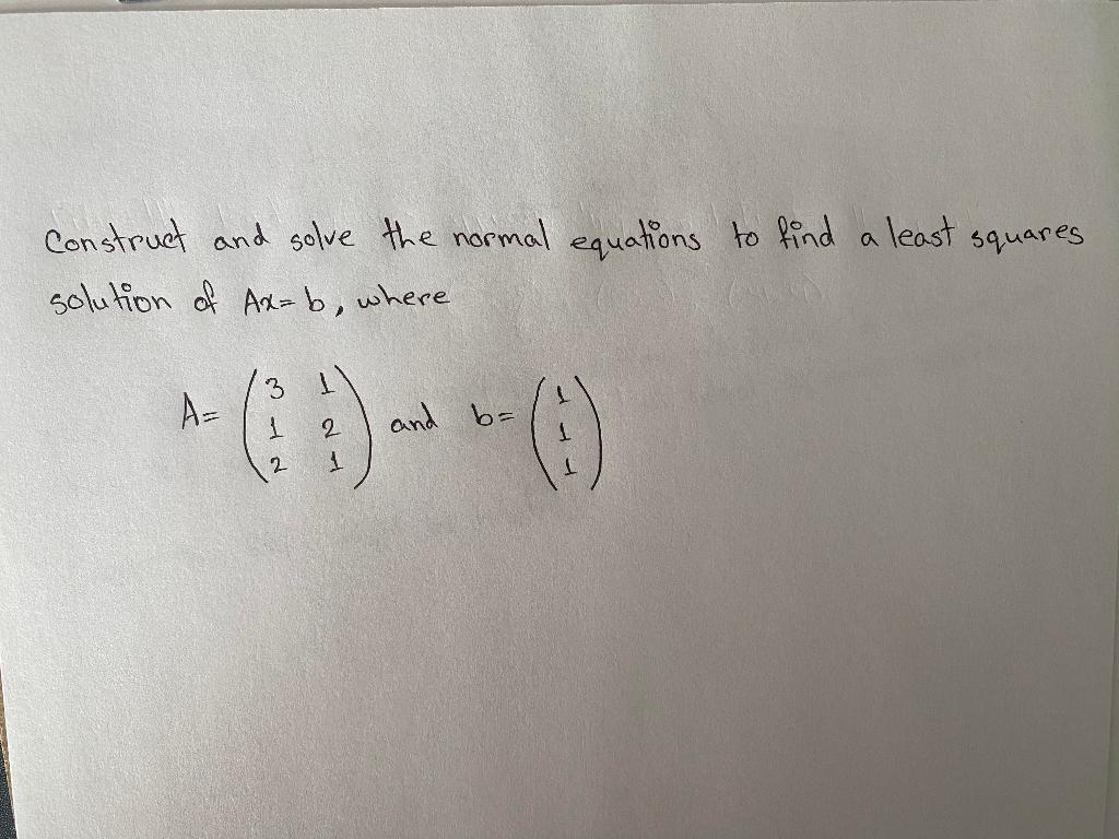 Solved Construct and solve the normal equations to find a | Chegg.com