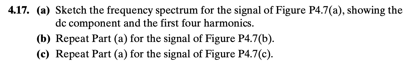 Solved JUST PART A 4.17. (a) ﻿Sketch the frequency spectrum | Chegg.com