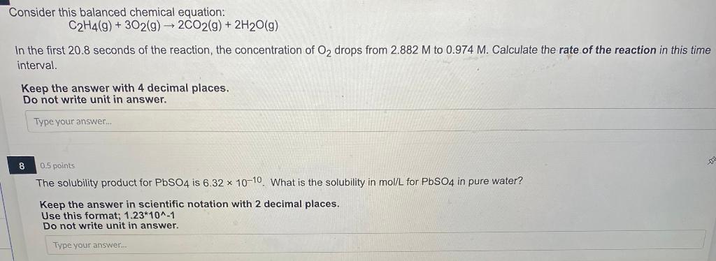 Solved Consider this balanced chemical equation: C2H4(9) + | Chegg.com