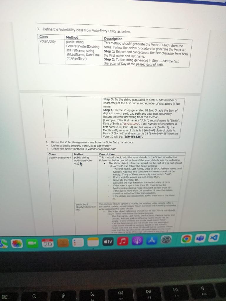 Objective: The Voter entry application is a console | Chegg.com