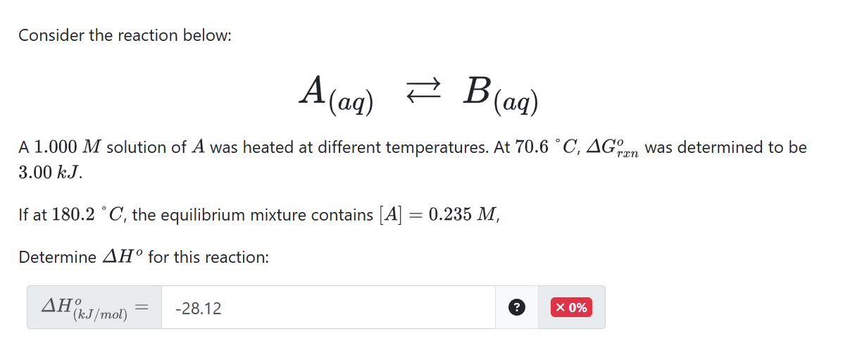 Solved Consider the reaction below: A(aq)⇄B(aq) A 1.000M | Chegg.com
