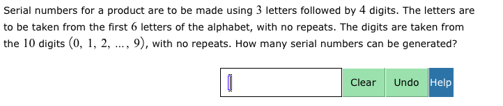 Solved Serial numbers for a product are to be made using 3 | Chegg.com
