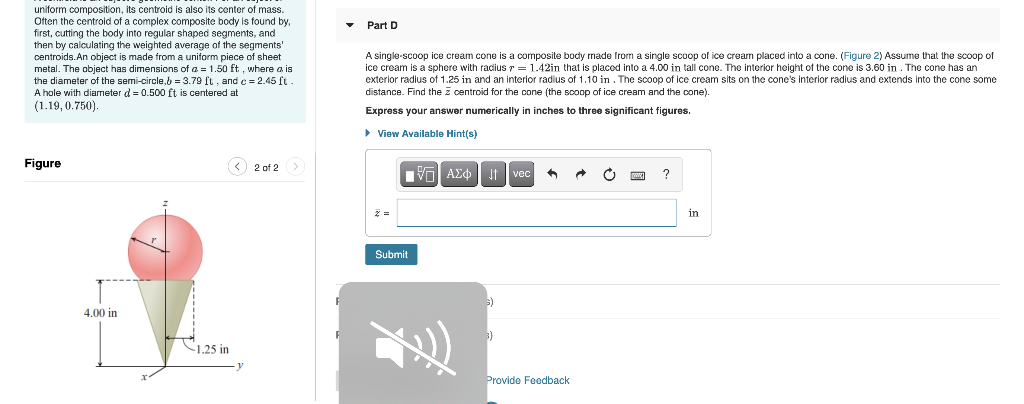Solved Part D uniform composition, its centroid is also its | Chegg.com