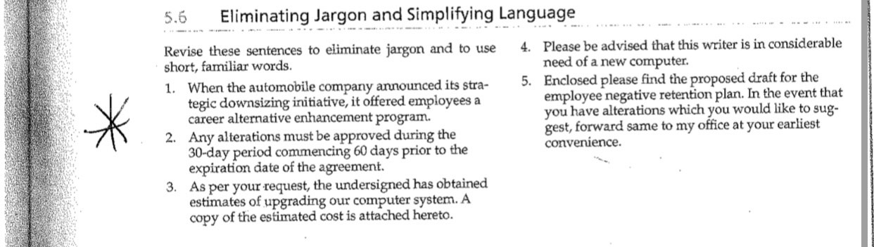 Solved 5.6 Eliminating Jargon and Simplifying Language * | Chegg.com