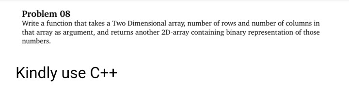 Solved Problem 08 Write a function that takes a Two | Chegg.com